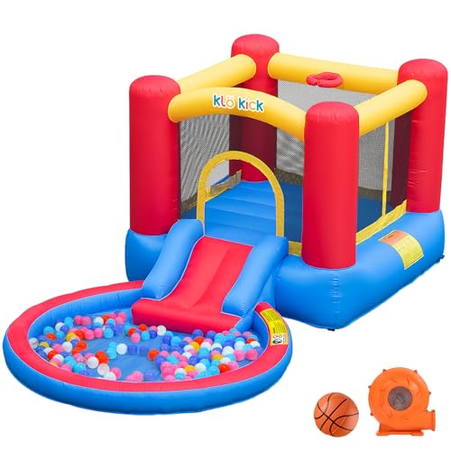 Klo Kick Indoor Bounce House for Kids 3-6 with Ball Pit Pool with ...