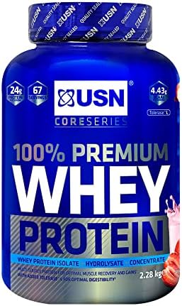 USN 100% Whey Protein Strawberry 2.28kg: Muscle Building and Recovery Whey Isolate Protein ...