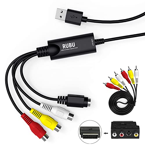 RUBU USB Type A 2.0 Audio Video Capture Card, RCA to USB Converter ...