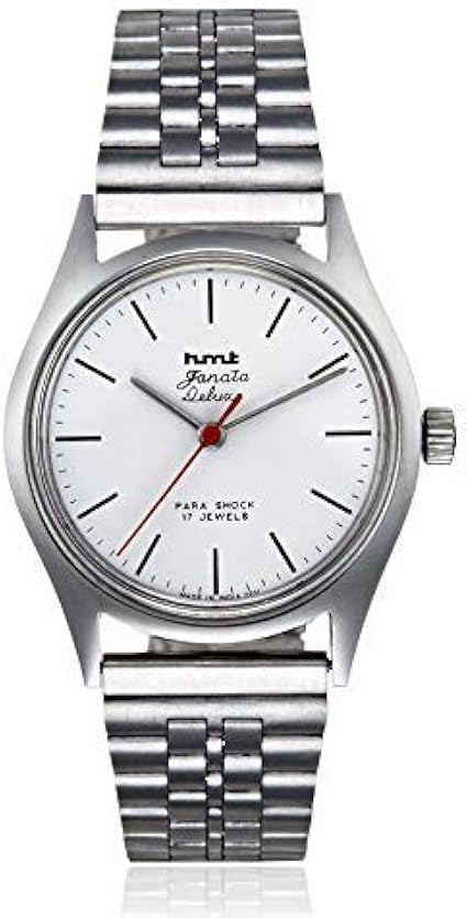 Buy HMT Men's Janta Deluxe Original White Dial 17 para Shock Mechanical ...