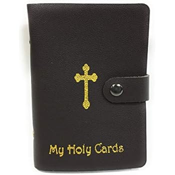 Amazon.com: My Holy Cards Brown Gold Stamped Leatherette Prayer Card ...