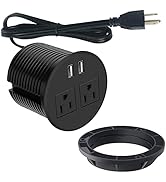 Desk Power Bar with USB Recessed Mounted Desktop Power Strip 2 Outlets ...