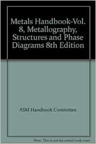 Metals Handbook-Vol. 8, Metallography, Structures and Phase Diagrams ...
