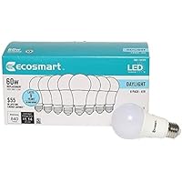 Ecosmart 8-Pack A19 - 60 Watt Equivalent Daylight (5000K) LED Light Bulb - - Amazon.com