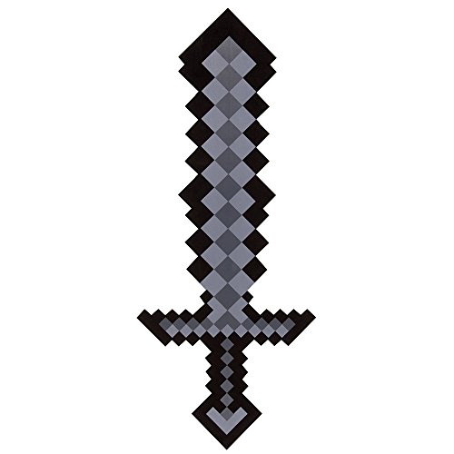 8 Bit Pixelated Foam Black Steel Sword Toy 30" Toys Games Toys Weapons