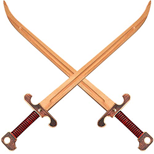 AEVVV 2 Toy Turkish Sabers Wooden Swords for Kids 25 in - Pair of Wood ...