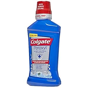 Amazon.com : Colgate Peroxyl Mouth Sore Rinse, Mild Mint, 16.9 oz (Pack ...
