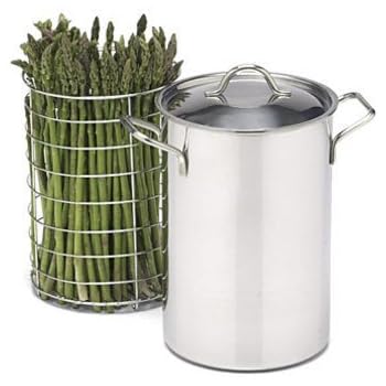 Cook N Home 2478 3 Piece Asparagus Vegetable Steamer Pot, 4 quart ...