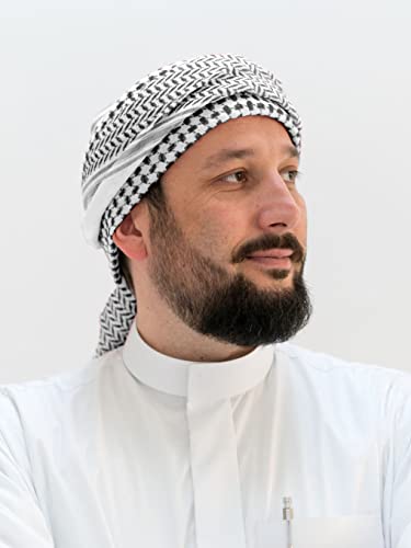 HOMELEX Keffiyeh Arab Head Scarf For Men Sheikh Muslim Turban Saudi ...