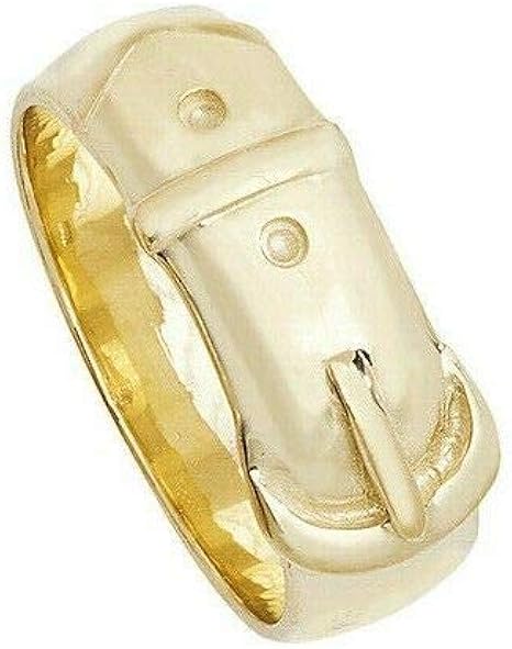 Yellow Gold Buckle Ring Men's Gents Plain Band 9K Hallmarked British ...
