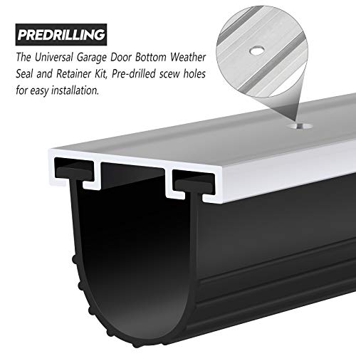Garage Door Seals Bottom Rubber with Pre-drilled Aluminum Track ...