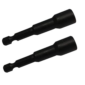 (PACK OF 2) Impact quality 8mm (5/16") Tek screw driver bit adaptor ...