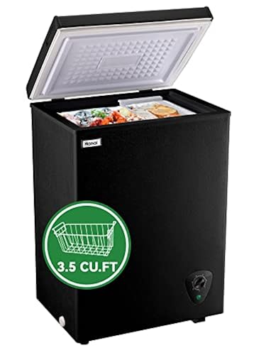 Chest Freezer Small Deep Freezer Black 3.5 Cu.Ft Free-Standing Top Door ...