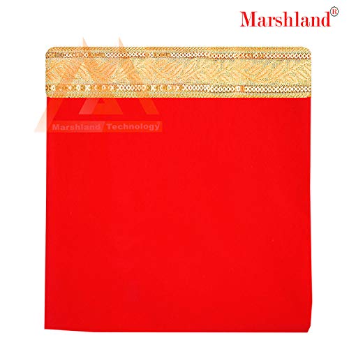 Buy MARSHLAND Red Velvet Pooja Cloth Altar Puja Aasan Pooja Cloth ...