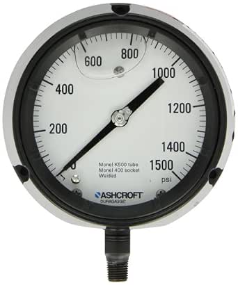 Ashcroft Duragauge Type 1279 Black Phenolic Case Glycerin Filled ...