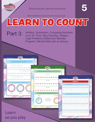 Mua Math workbook for preschoolers (5 years old). Learn to count. Part ...