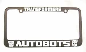 Amazon.com: Autobots Transformers License Plate Frame Black with White ...