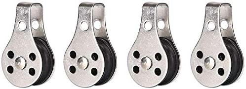 4 PCS Single Pulley Block, Pulley Wheel Sailing Block Pully Systems ...
