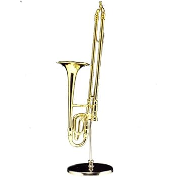 Amazon.com: Gold Trombone Case Stand Miniature Musical Instrument: Home & Kitchen