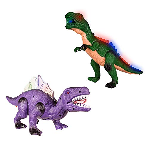Windy City Novelties Holiday Dinosaur Bundle | Light-up Walking ...