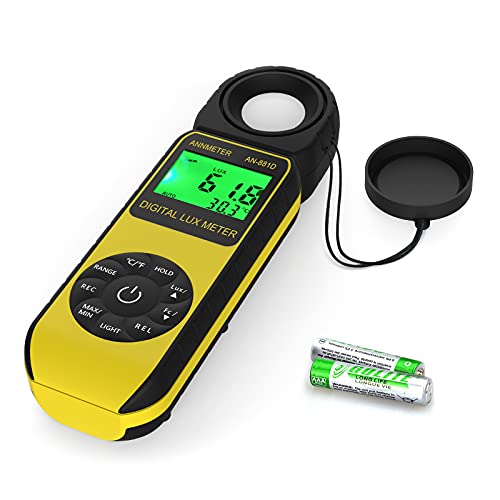 ANNMETER AN-881D Digital Illuminance Meter, Lux Meter with 0.01-400,000 Lux (0.01-40,000 FC ...