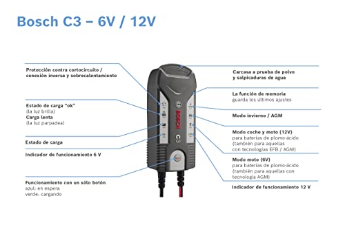 Bosch Automotive C3 cargador de baterías de plomo-ácido inteligente y ...