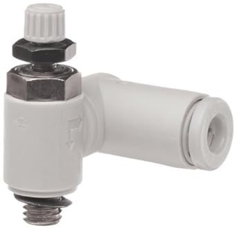 SMC AS Air Flow Control Valve, PBT & Nickel Plated Brass, Universal, Push-to-Connect Fitting X ...