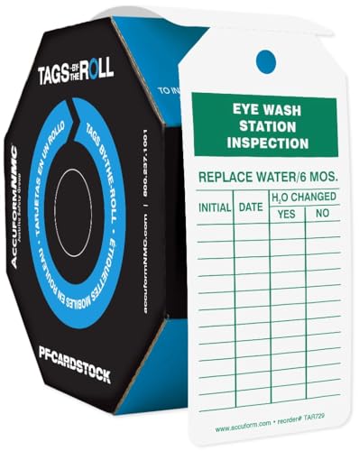 AccuformNMC 250 Tags by-The-Roll, Eyewash Station Inspection Tags with ...