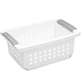 Amazon.com: Sterilite 16608006 Small Stacking Basket, White Basket w/ Titanium Accents, 6-Pack ...