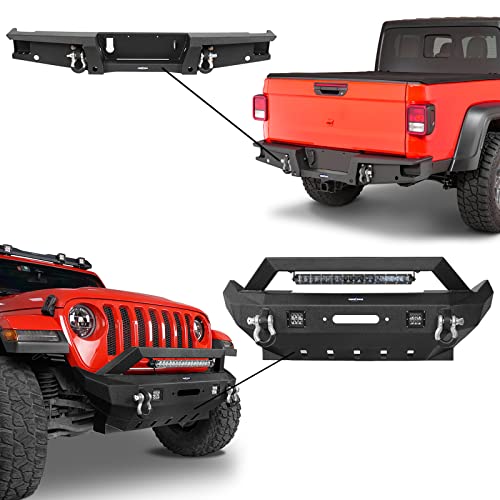 u-Box Gladiator JT Front Bumper + Rear Bumper Rock Crawler Stubby ...