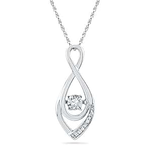 Amazon.com: Moving Shimmer Diamond 10k White Gold Sparkling Solitaire ...