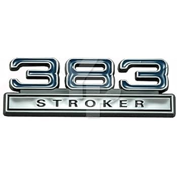 Amazon.com: 383 383ci V8 Engine Block Stroked Stroker Emblems; Black ...