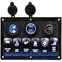 Single Din Car Stereo 6 Gang Switch Panel 2USB Interior Control Car ...