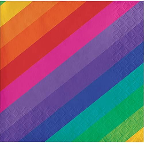 Creative Converting Rainbow Beverage Napkin 16-Pieces, Multicolour ...