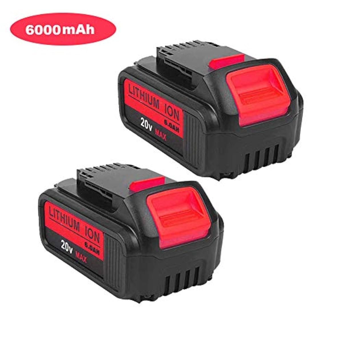 2Pack 6.0Ah DCB205 for Dewalt 20V Lithium Battery MAX DCB204 DCB200 ...
