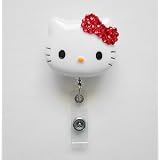 Amazon.com : Red Nurse Hello Kitty Rhinestone Badge Reel/ ID Badge ...