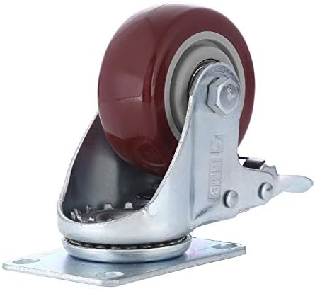 BMB Tools Red PVC Medium Duty Caster Ball Bearing Swivel With Brake ...