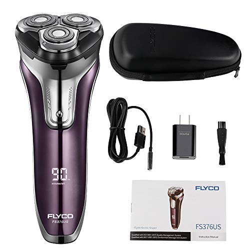FLYCO Electric Razor for Men, Cordless USB Rechargeable, 100% Waterproof, Wet and Dry, 3 Heads ...