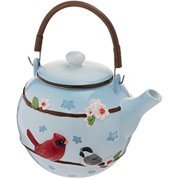 Amazon.com | Cosmos Gifts Holiday/Seasonal Ceramic Cardinal Teapot, 5-1 ...