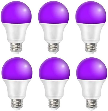 ZHMA UV LED Black Light Bulbs, 9W E26 LED Blacklight Bulb, Black Lights ...