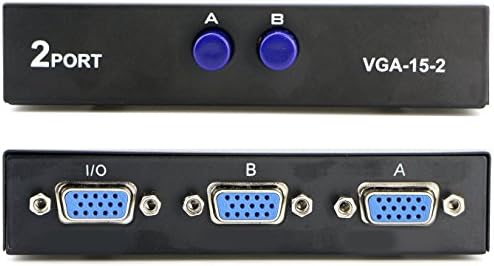 PASOW VGA 2 in 1 Out 2 Port VGA Switch Press Button Two Way VGA Vedio ...