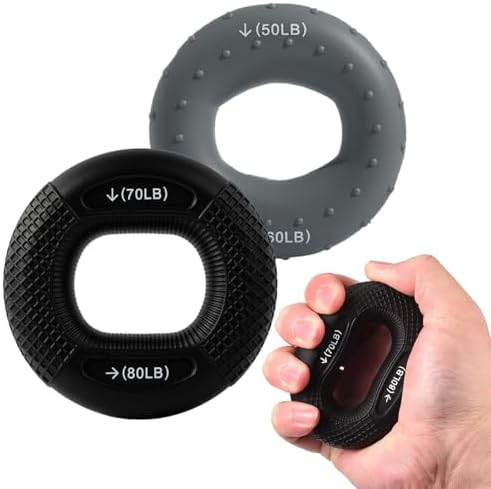 UOEPOWA Hand Grip Training Rings, Silicone Grip Rings for Muscle ...