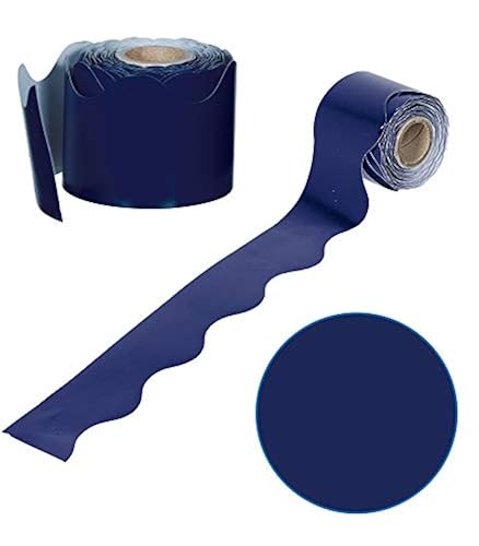 Carson Dellosa 36 Ft Scalloped Navy Blue Bulletin Board Borders ...