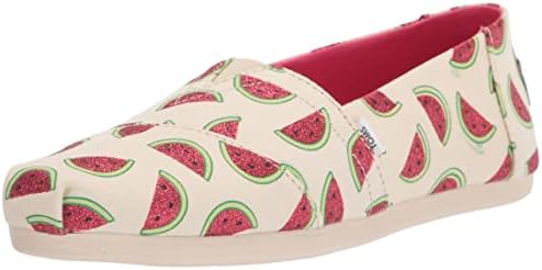 TOMS Women's Alpargata Loafer Flat, Natural Glitter Watermelons, 5 ...