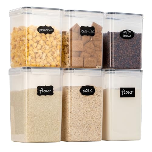 Chef's Path Large Airtight Food Storage Containers with Lids, Pack of 6 ...