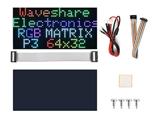 Waveshare RGB Full-Color LED Matrix Panel 64×32 Pixels Adjustable Brightness Compatible with ...