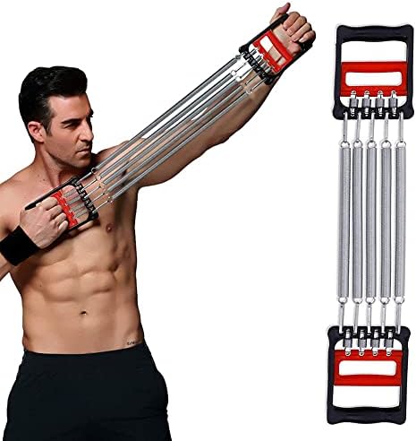 Arabest Chest Expander, Adjustable Chest Exerciser with 5 Springs, Dual ...