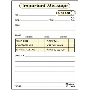 Amazon.com : Adams Neon 5 x 4 Inches While You Were Out Message Pad 6 ...