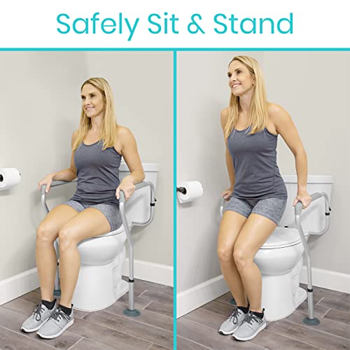 Vive Toilet Rail - Bathroom Safety Frame - Medical Railing Helper for Elderly, Handicap ...