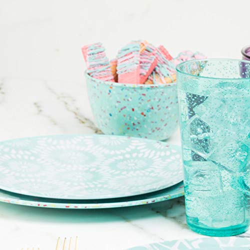 Zak Designs Confetti Salad Plates, Dinner Set, Mint | Pricepulse